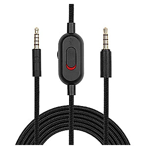 G Pro Audio Aux Cable for Logitech G433/G233/G Pro/G Pro X Headphones Audio Extension Cable with  Inline Mute Switch and Volume Controller Button(Black, 2m)