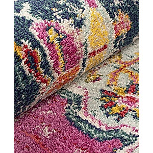 SUPERIOR Medallion Deliana Area Rug, 7' 10" x 10', Fuschia