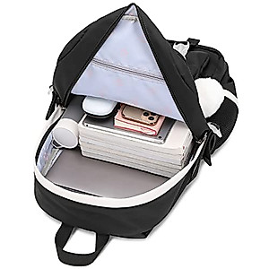 Hey Yoo School Backpack for Girls Backpack with Lunch Box Teen Girl Backpack Set Cute School Bag Bookbag for Teen Girls (Black)