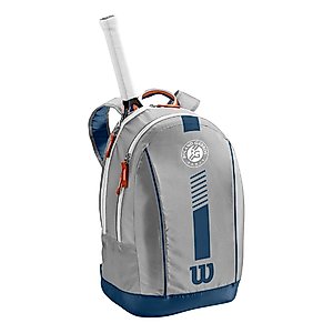 Wilson Youth Tennis Team Backpack, Roland Garros Design, for up to 2 Rackets, Polyester, Grey