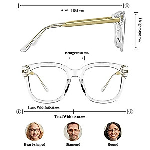 ZENNI Blue Light Blocking Glasses for Women Clear Square Frame Relieve Digital Screen Eye Strain Mixed Materials Light Eyewear