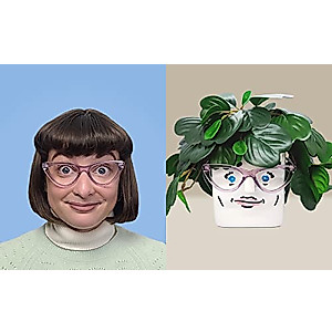 30 Watt Face Plant, Novelty Planter Holds Small Plants, Glasses & You Can Draw on It. Elegant Ceramic Pot for Succulents, Cacti or Your Average Fern, Perfect Gifting