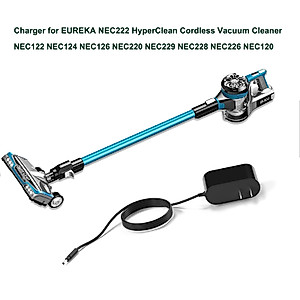 Charger for Eureka NEC222 MC2508A Cordless Vacuum Cleaner NEC122 NEC124 NEC126 NEC220 NEC229 NEC228 NEC226 NEC120 Replacement Eureka Vacuum MC2508A Charger Cord