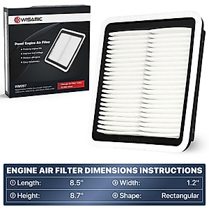 WISAMIC Engine Air Filter Compatible with Subaru: Outback(2005-2018), Forester(2009-2018), Legacy(2008-2018), WRX(2015-2018), XV Crosstrek (2013-2015), Tribeca(2006-2014), WM997, Replace CA9997