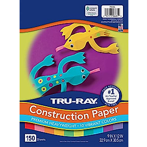 Tru-Ray Construction Paper, 10 Vibrant Colors, 9" x 12", 150 Sheets