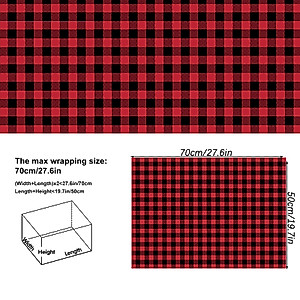 Dtiafu Christmas Plaid Wrapping Paper for Women Men Girls Boys - 12 Sheets Red Green Black Buffalo Plaid Gift Wrap for Holiday Birthday Wedding - 20 x 28 Inch Per Sheet Not Rolled