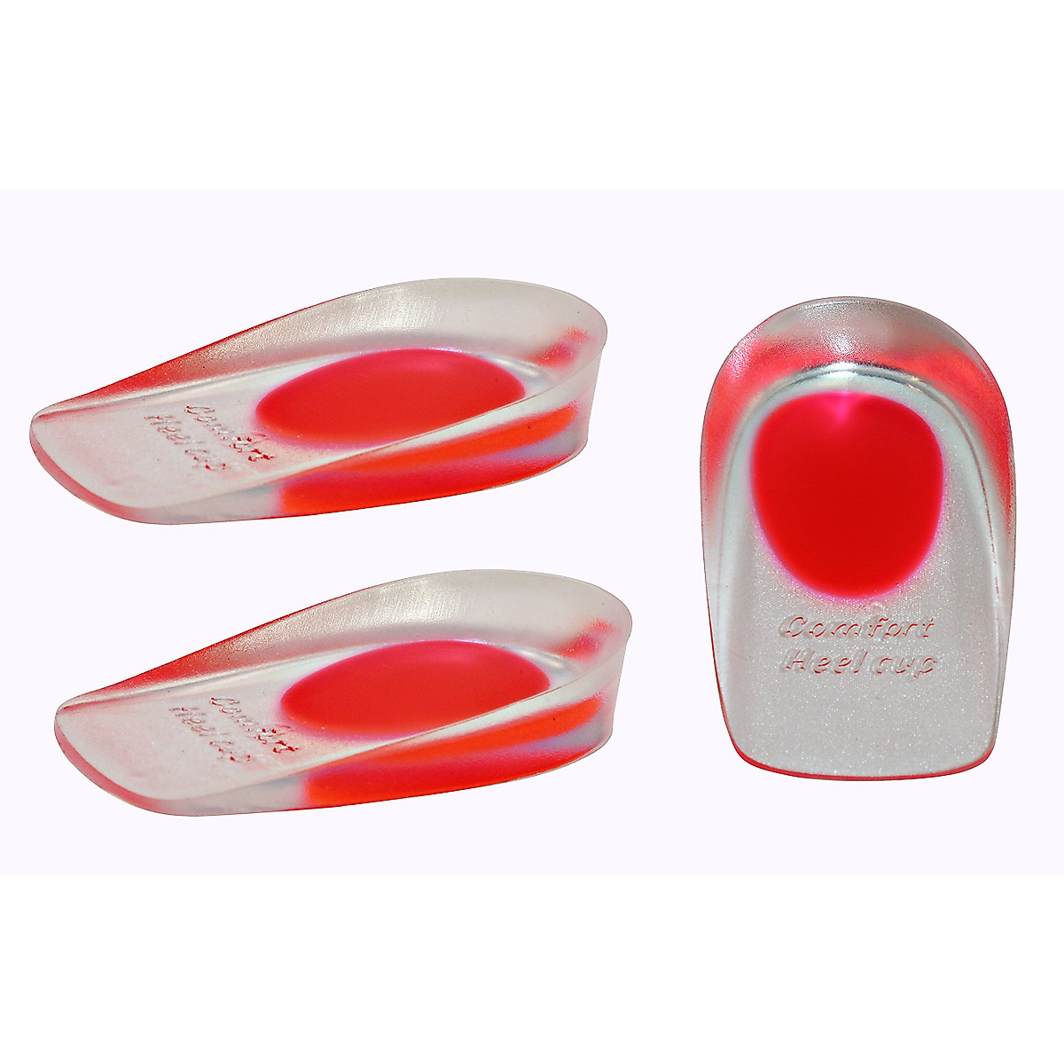 2 Pack - KidSole Shock Absorbing Lightweight Gel Heel Cups for Kid's with Sensitive Heels, Heel Spurs, Plantar Fasciitis, or Ankle Pain (Pink) (Red) (Pink Kids Size 2-6) (Pink Kids Size 2-6)