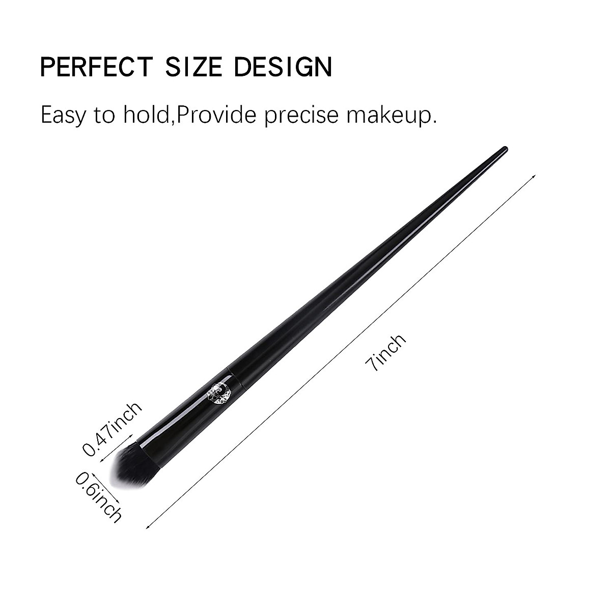 ENERGY Precision Concealer Brush Under Eye Nose Contour Foundation Brush for Liquid Cream Foundation Powder Eyebrow Concealer Blending Baking Buffing Vegan Premium Synthetic Makeup Brush Black