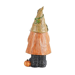 Topadorn Fall Garden Gnome Statue,Autumn Gnome Figurine with Fruit Grape Light on Hand for Fall, Thanksgiving House, Lawn Decor
