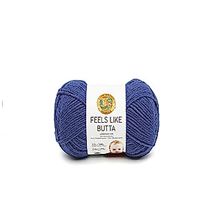 Lion Brand Yarn Feels Like Butta Soft Yarn for Crocheting and Knitting, Velvety, 1-Pack, Royal Blue