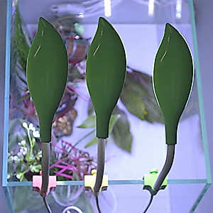 Aquarium Mini USB Lamp Tortoise Fish Tank Aquarium LED Clip On Leaf Head Light for Aquatic Plant Growing with US Plug(Blue White Light-Green)