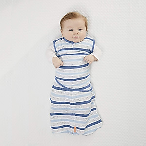 SwaddleMe Arms Free Convertible Swaddle – Size Large, 3-6 Months, 1-Pack (Chambray Stripe)