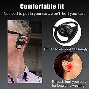 XFOX Walkie Talkie Earpiece 2Pin D Shape Earpiece Headset Push to Talk Mic compatiable with Moto Two Way Radio Walkie Talkie CP040 CP200 CLS1410 CLS1450 GP208 GP2000 GP3188 Etc.