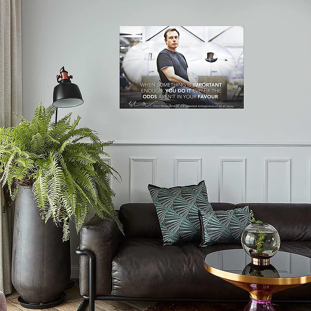 Elon Musk Motivational Poster Signed Entrepreneurs Quote Canvas Posters Prints UnFrame 18x12inch(45x30cm)