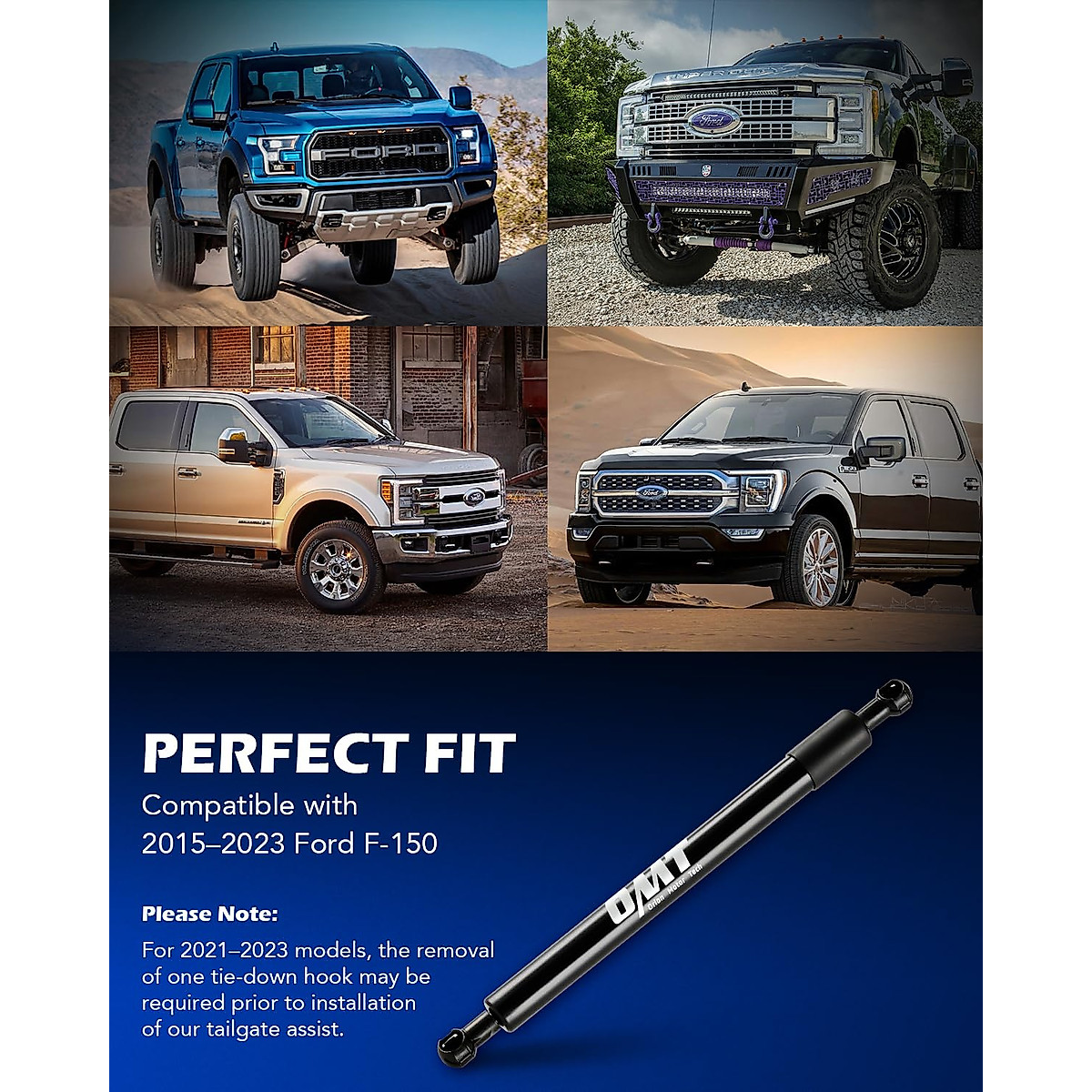 Orion Motor Tech Compatible with 15-23 F150 Tailgate Assist, Truck Tailgate Shock Compatible with 2015 2016 2017 2018 2019 2020 2021 2022 2023 Ford F-150 XL XLT Platinum Raptor King Ranch