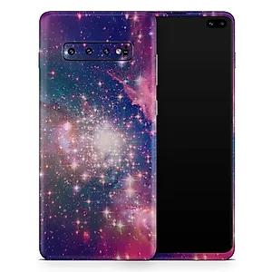 DesignSkinz Vibrant Sparkly Pink Space Protective Vinyl Decal Wrap Skin Cover Compatible with The Samsung Galaxy S20 (Screen Trim & Back Glass Skin)