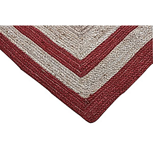 CASAVANI Natural Jute Kilim Rug Handwoven Jute Rug Outdoor Area Rag Rug Braided Style Look Doormat Rug (120 x 180 cm (4 x 6 Feet))