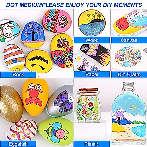 XPaoFey 38 Dual-tip Acrylic Paint Markers with Brush & Fine Tips, Acrylic Paint Pens for Rock Painting, Ceramic, Stone, Glass, Plastic, Wood, Calligraphy, Canvas & DIY Craft Art Supplies