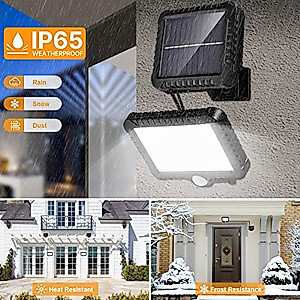Bellanny Solar Outdoor Flood Light, 6500K 56 LEDs Dusk to Dawn Motion Sensor Light with 16.5ft Cable, IP65 Waterproof Wall Security Light with Separated Solar Panel, for Indoor, Outside, Yard, Garden