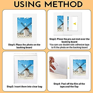 Acid Free 16 Pack 11 x 14 White Pre-Cut Picture Mat Board Show Kit for 8 x 10 Photos,Artworks,Prints,Includes 16Pcs Core Bevel Cut Matts & 16 Pcs Backing Board &16Pcs Clear Bags