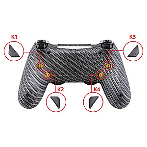 eXtremeRate Carbon Fiber Dawn Programable Remap Kit for PS4 Controller with Upgrade Board & Redesigned Back Shell & 4 Back Buttons - Compatible with JDM-040/050/055 - Controller NOT Included