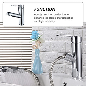 DOITOOL Kitchen Sink Faucet Stainless Steel Kitchen Faucet with Pull Down Sprayer Single Hole Pull Out Kitchen Faucets for Bathroom Bar Laundry