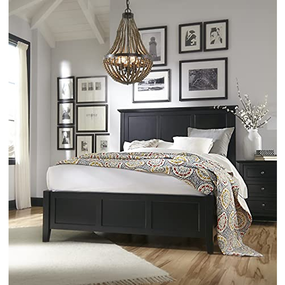 Modus Furniture Solid Wood 2-Side Storage Bed, California King, Paragon - Black