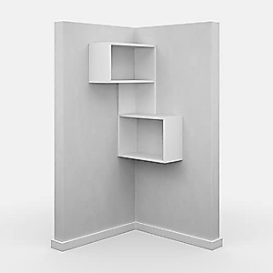 Ada Home Decor Wingate Modern White Wall Shelf 33.66'' H x 18.5'' W x 7.87'' D/Wall Storage/Shelving Unit