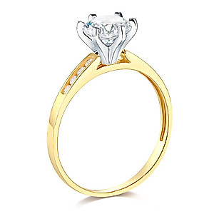 14k Yellow Gold Wedding Engagement Ring - Size 8