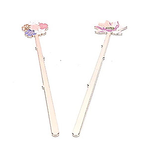 Metal Bookmark-Lotus Flower Theme Bookmarks,Metal Charms,Inspirational Quotes Bookmarker Page Markers School Supplies Students Page Label(A)