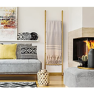 Rumi&Shams Cotton Throw Blankets | Turkish Blanket (52x70 Inches - 8 Colors) | 100% Turkish Cotton Sofa Throw | Striped Chevron Pattern | Summer Throw Blanket | Gray Throw Blanket for Couch