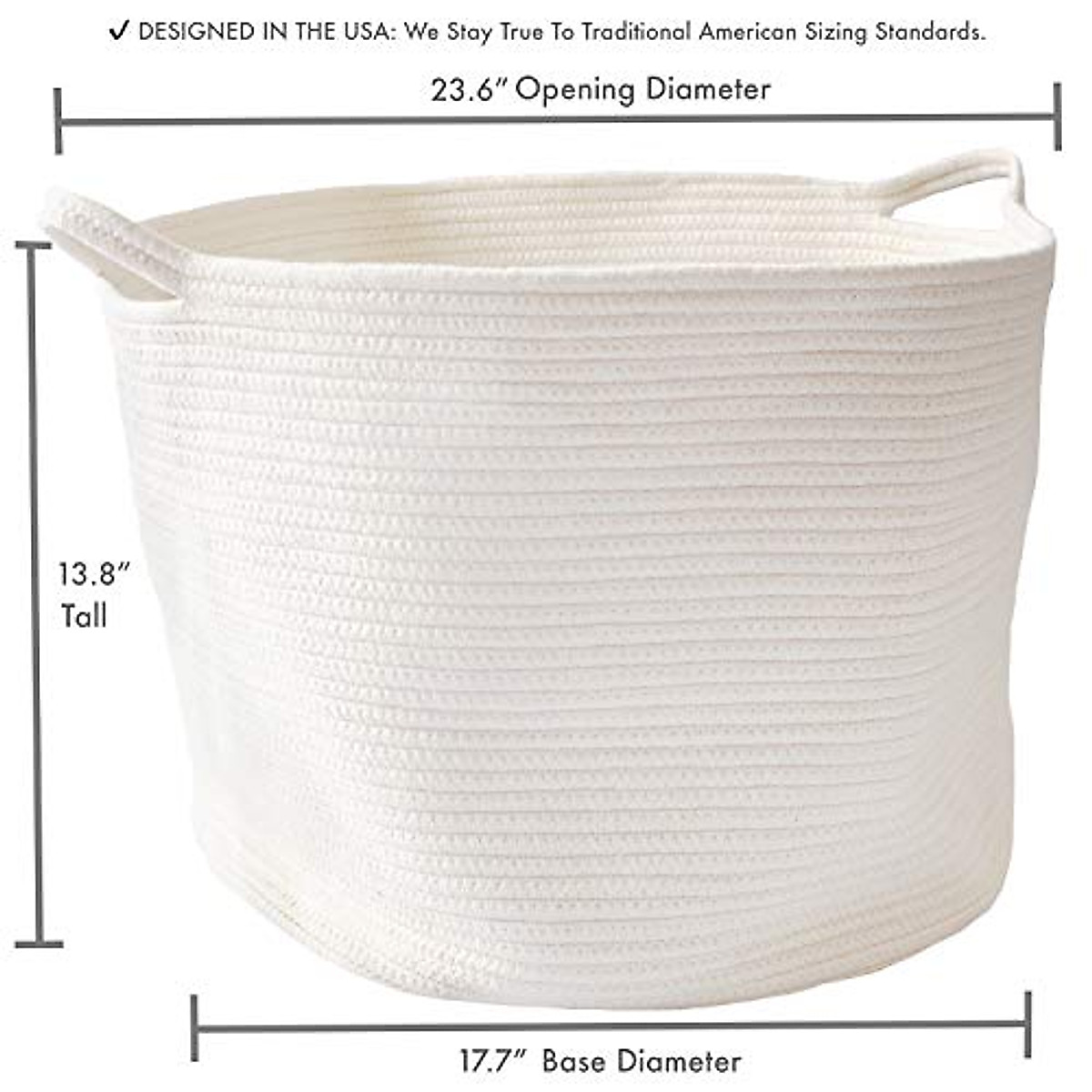 Cotton Rope Storage Baskets 23.6"x17.7"x13.8'' Extra Large Boho Blanket Basket Living Room Woven Toy Storage Bin for Blankets Tall Laundry Hamper Baby Nursery Hampers