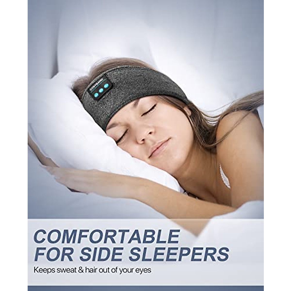 ASMRBAND Sleep Headphones Wireless Sports Headband, Headband Headphones 10Hrs Bluetooth Headband with Soft Cozy Earbuds Comfortable Sleeping Headphones for Side Sleepers, Cool Tech Gadgets Unique Gift