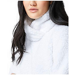 Nautica Women's Mock Neck Sherpa Sweater, Bright White, Medium