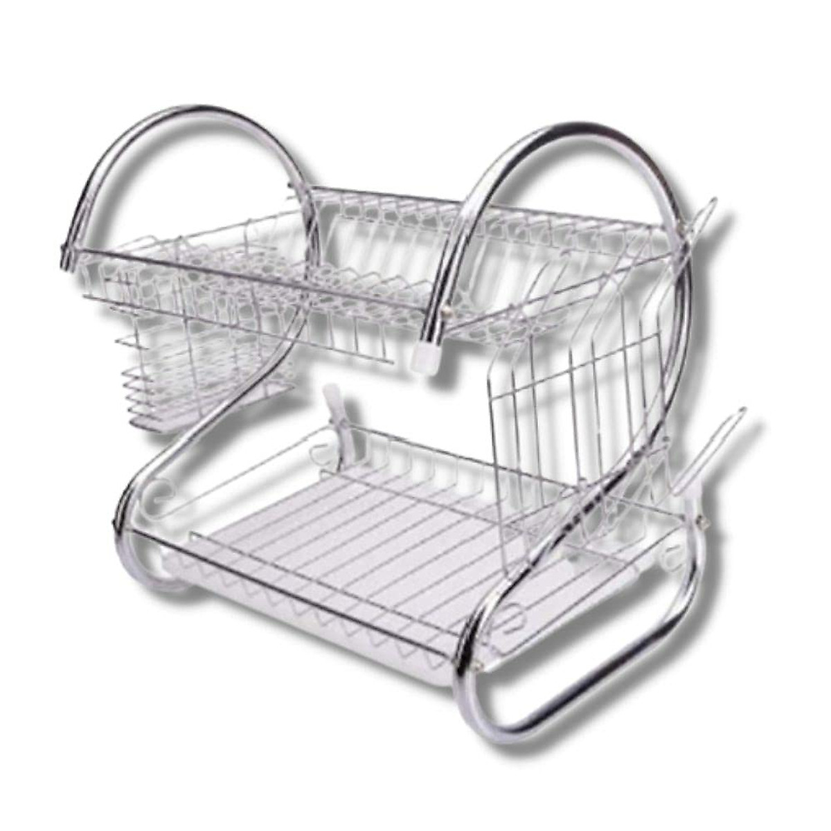 Metal Dish Mug Multifunctional Rack 2 Tiers Kitchen Dish Cup Drying Rack Holder