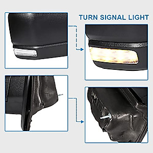ECCPP Tow Mirrors Towing Mirrors fit for 2015-2019 for F150 Pickup Truck with Left Right Side Power Adjusted Heated Turn Signal Light with Black Housing Manual Folding Manual Telescoping