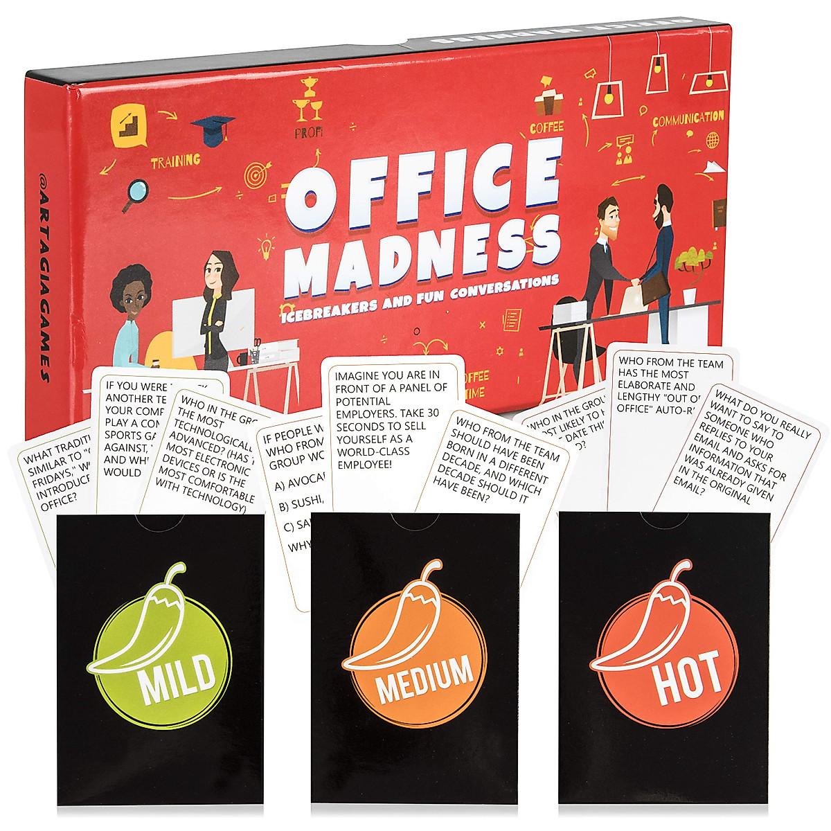 Team Building Card Game with 150 Icebreakers and Funny Questions | 3-in-1 Funny Office Game and Conversation Starter | Perfect for an Office Party or Corporate Retreat