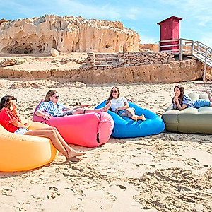 Fatboy Lamzac the Original Version 1 Inflatable Lounger with Carry Bag, Inflatable Couch for Indoor or Outdoor Hangout or Lounge Air Chair - Aqua Blue