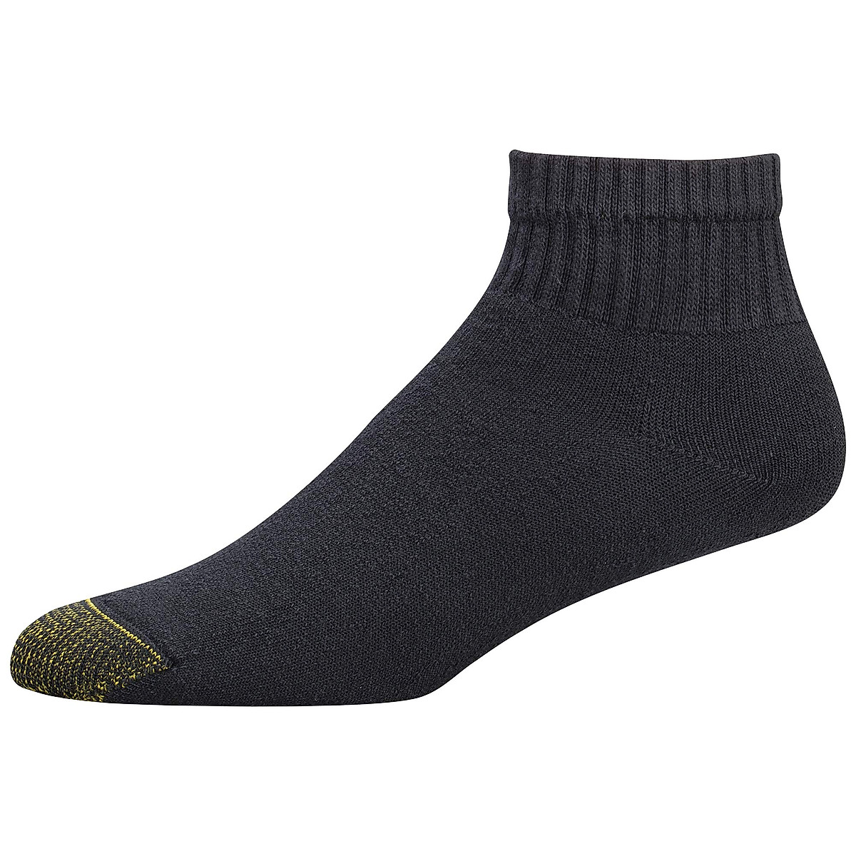 GOLDTOE Men's 656P Cotton Ankle Athletic Socks, Multipairs, Black (6-Pairs), X-Large