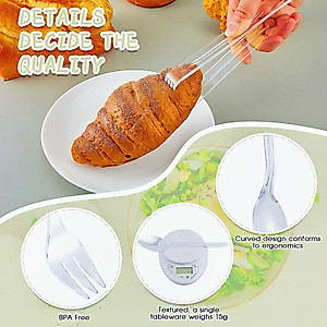 Sabary 72 Pcs Plastic Serving Utensils with 24 Pcs 9" Serving Spoons 24 Pcs 9" Serving Forks 24 Pcs 6" Serving Tongs Heavy Duty Disposable Serving Utensils for Salad Food Buffet Parties Catering