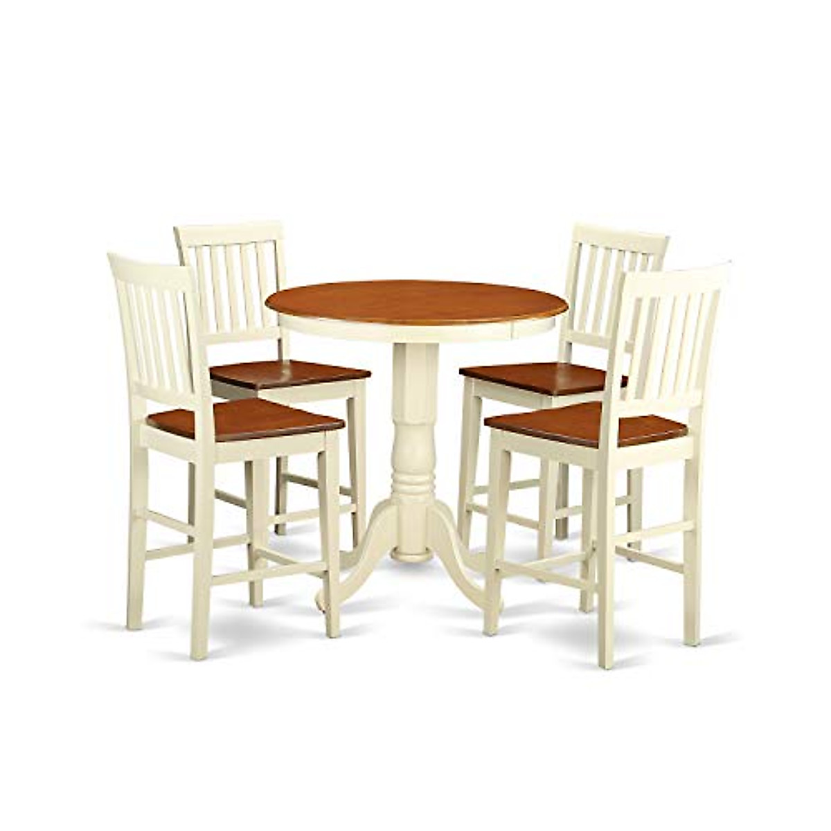 East West Furniture EDVN5-WHI-W Dining Set, 5-Piece