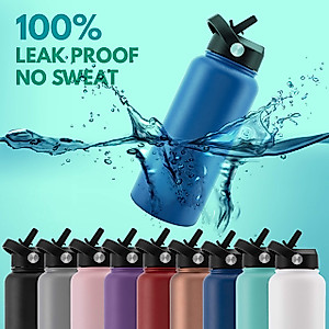 Amazing Items Personalized Water Bottle w/Straw & Lid, 18 oz - Pink | Custom Stainless Steel Sports Water Bottle w/Name and Text - Double-Wall, Vacuum Insulated - Rotating Handle