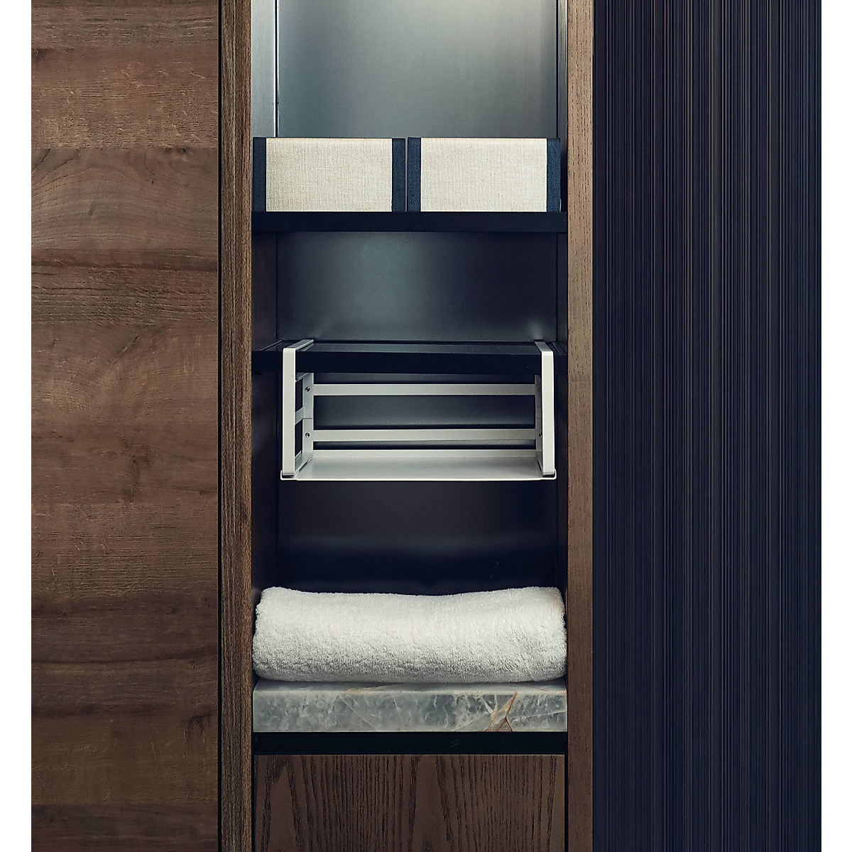 Nxconsu 2Pack Under Shelf Storage Cabinet Hanging Basket Organizer Under Pantry Storage Shelf Rack Holder for Kitchen Cupboard Desk Table Bookshelf Can Bottle Heavy Duty All Metal Slide-in White