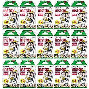 Fujifilm Instax Mini Instant Film (15 Twin Packs, 300 Total Pictures) for Instax Cameras
