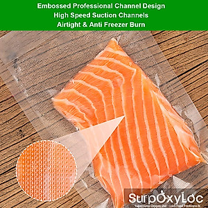 SurpOxyLoc (Total 200 Feet) 4 Pack 11x50 Vacuum Sealer Bags Rolls with BPA Free and Puncture Prevention, Seal a Meal Bags Rolls Work with Any Types Sealer Machine,Great for Sous Vide Cooking