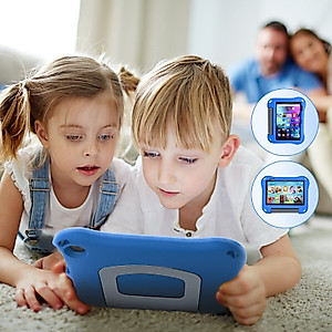 Fire HD 8 Tablet Case for Kids, Amazon Kindle Fire HD 8 & 8 Plus Tablet (2024/2022/2020 Release,12th/10th Generation) Ubearkk Shock-Proof Protective Back Cover Cases with Foldable Stand Holder, Blue