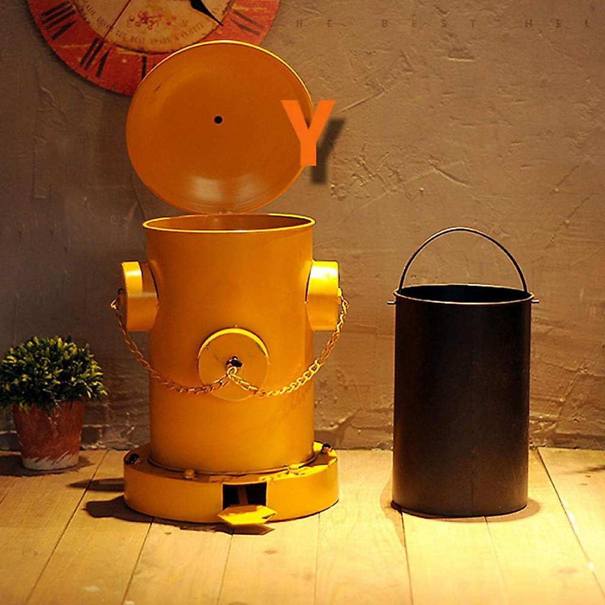 BYDEADY Fire Hydrant Trash Can for Dogs to Pee on, Retro Pedal Trash Ca,Fire Hydrant Garbage Can with Inner Bucket, Outdoor Trash Can for Patio, Large Capacity Indoor Waste Bins, blue