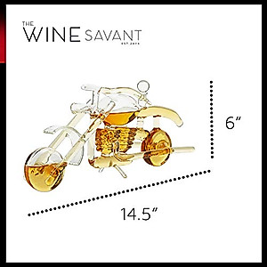 Unique Motorcycle Gift Decanter Wine & Whiskey Elegant Motorbike, Biker Themed, 750ml The Wine Savant - Intricate Details, Bourbon, Scotch or Liquor, Harley Gifts, Decorative Sport Bike Gifts