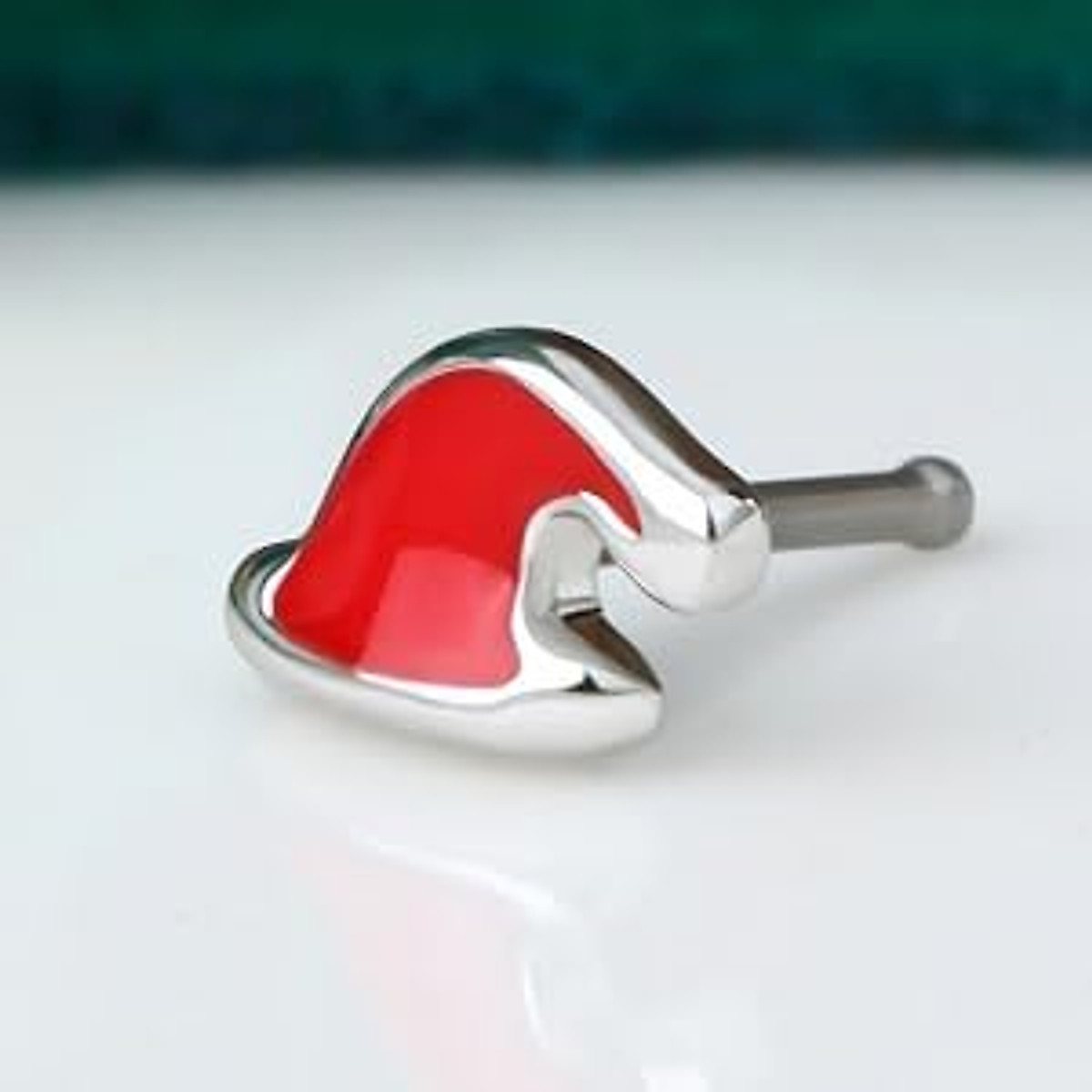 OUFER 3pcs 20G Christmas Nose Rings Pack Surgical Steel Nose Studs Bone Nose Piercing Jewelry Santa Claus Women Men Gifts