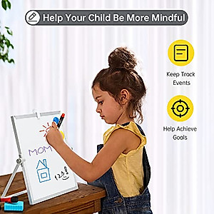 Vusign Dry Erase White Board, 10inX10in Magnetic Desktop Whiteboard with Stand, 10 Markers, 4 Magnets, 1 Eraser, Portable Double-Sided White Board Easel for Office, Home, School, Kids Drawing, Memo